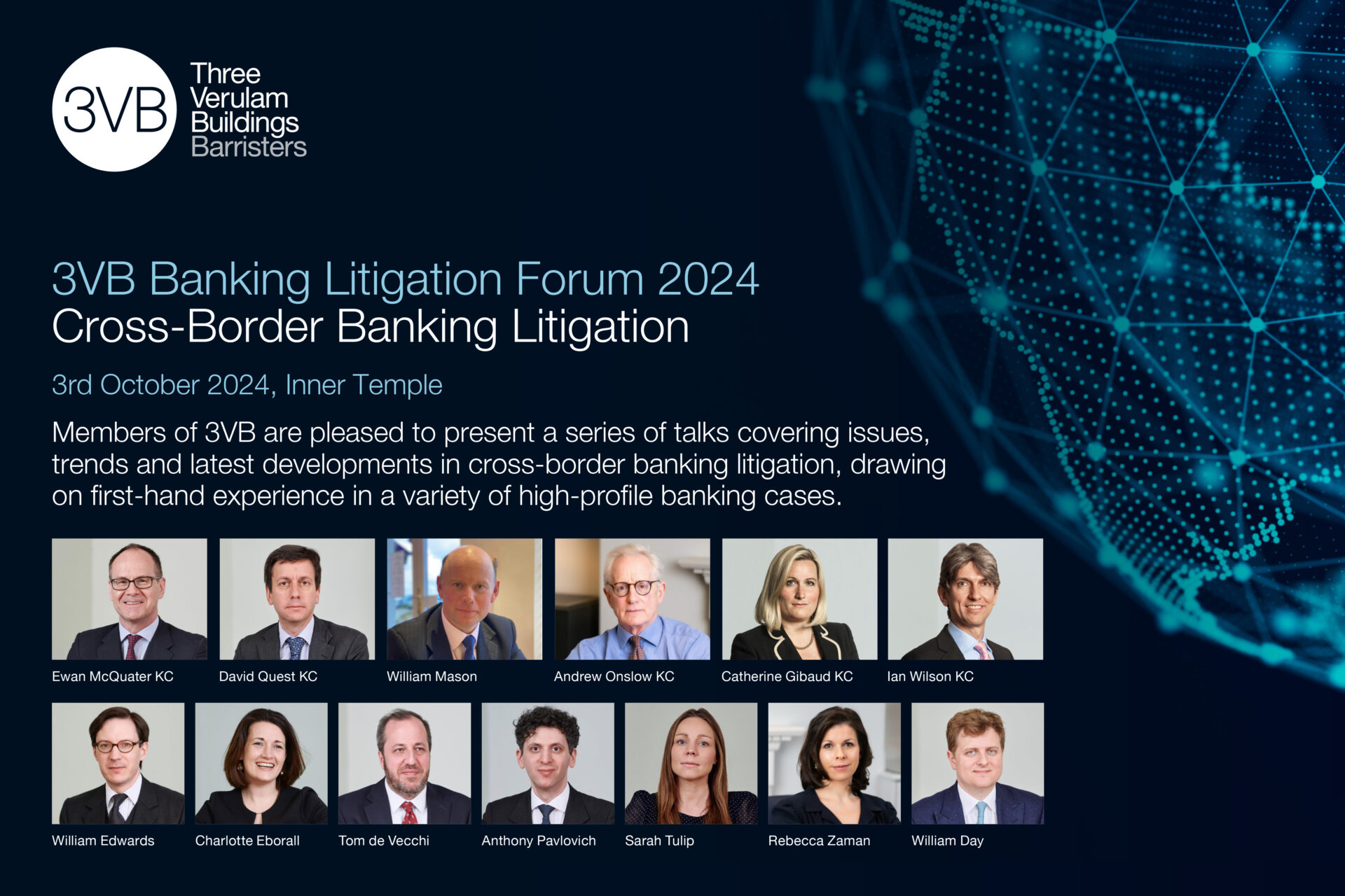 3VB Banking Litigation Forum 2024 - Cross-Border Banking Litigation | 3VB